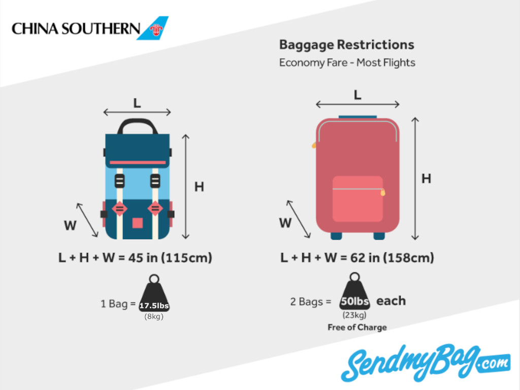 China Southern 2023 Airlines Baggage Allowance Send My Bag China Southern 2023 Airlines Baggage Allowance Send My Bag